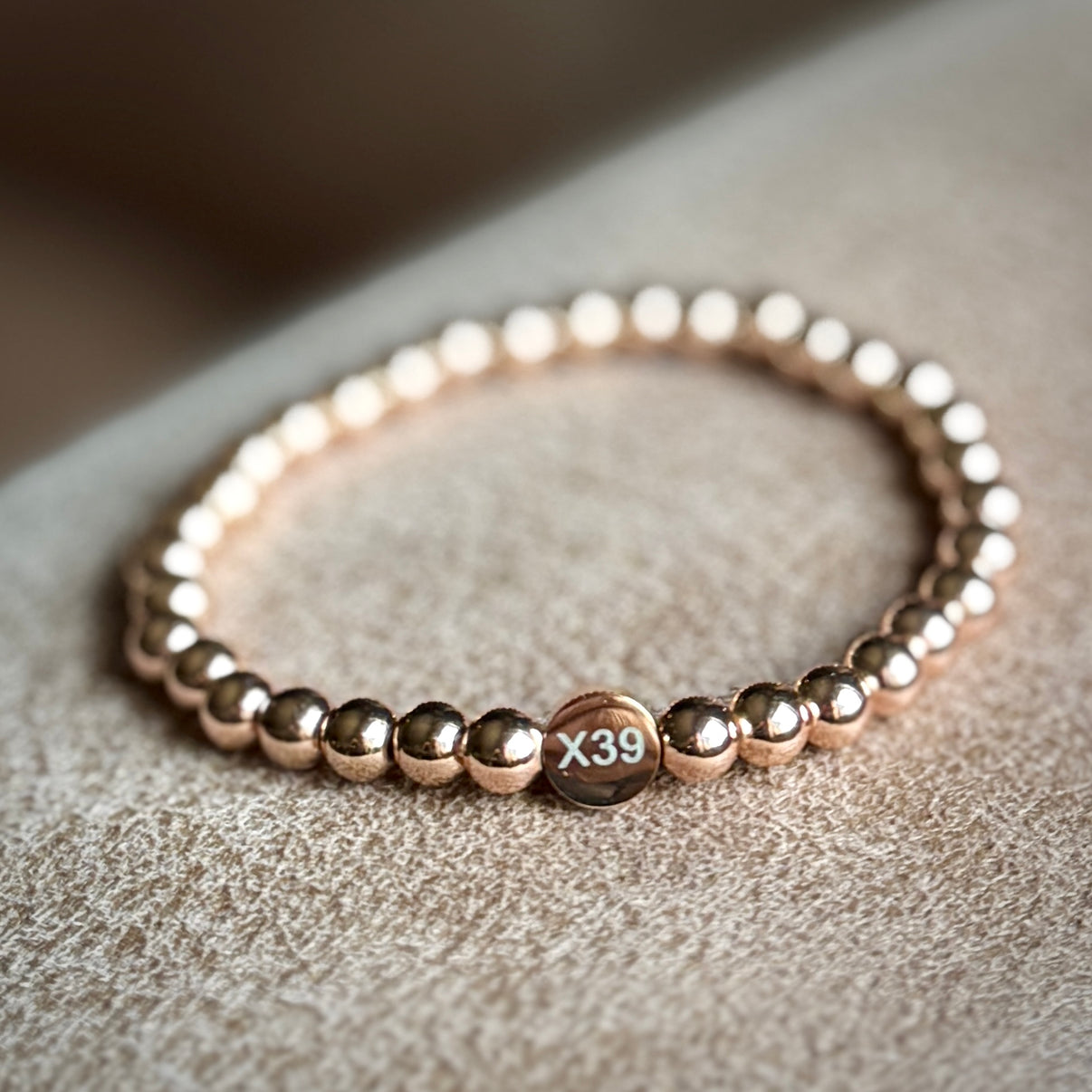 Jewelry - 6mm 14K Rose Gold & Copper Bracelet with X39 charm – PatchEDU