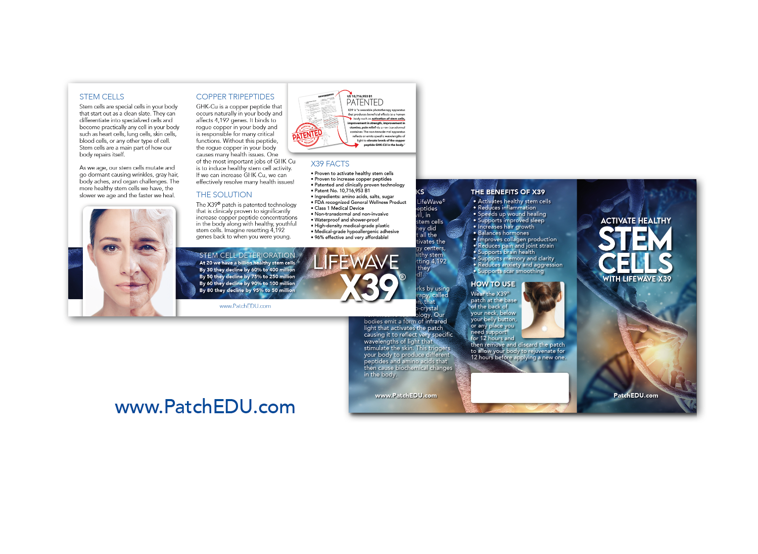 X39 MINI Blue Trifold Brochure (20 Pack) – PatchEDU
